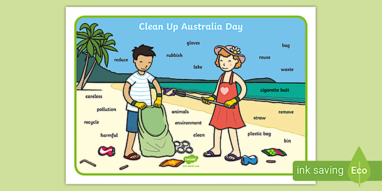 SA Clean Up Australia Day Word Mat (Hecho por educadores)