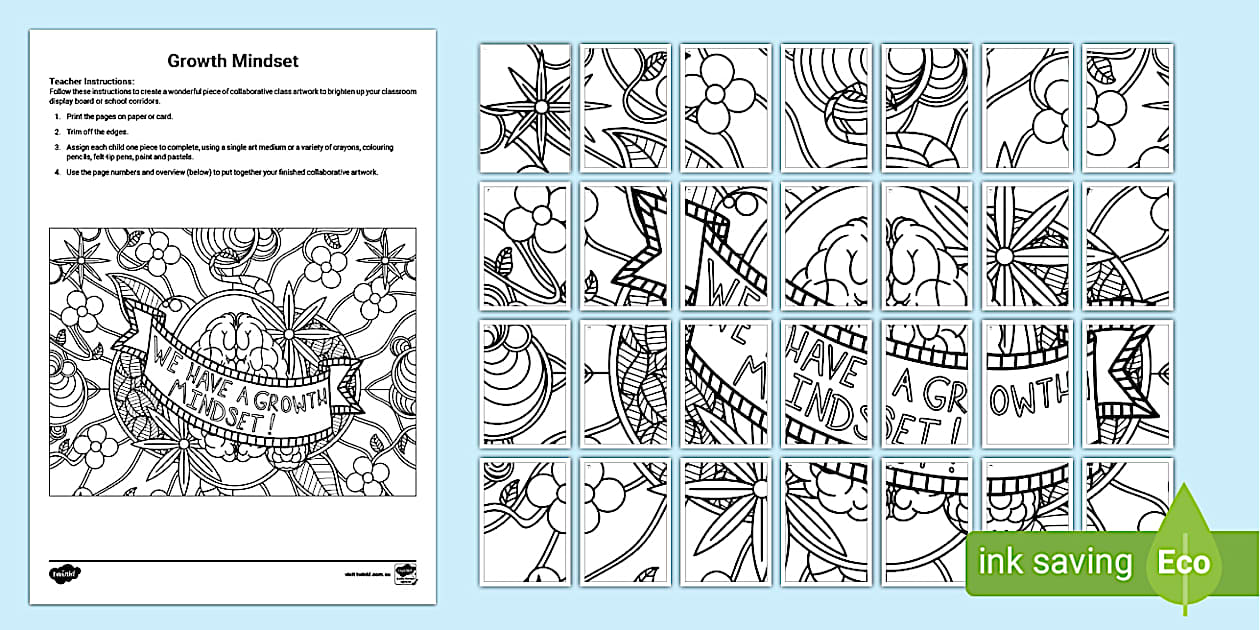 Growth Mindset Colouring Activity - F-2 - Art (teacher made)