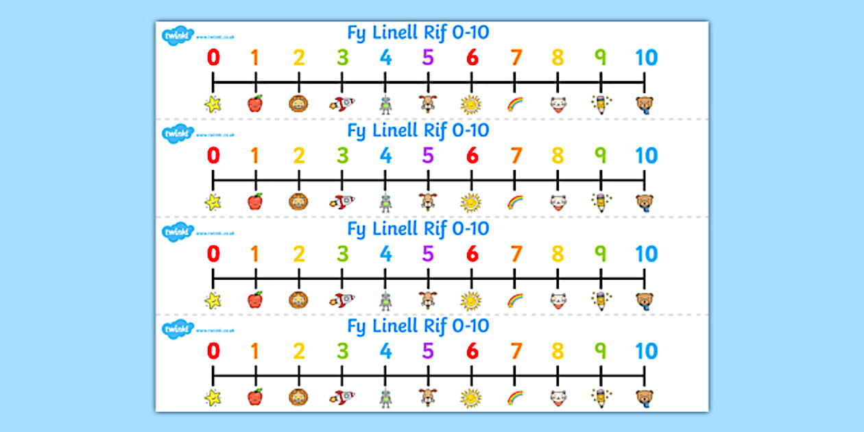 Welsh Number Line 0-10 (teacher made) - Twinkl