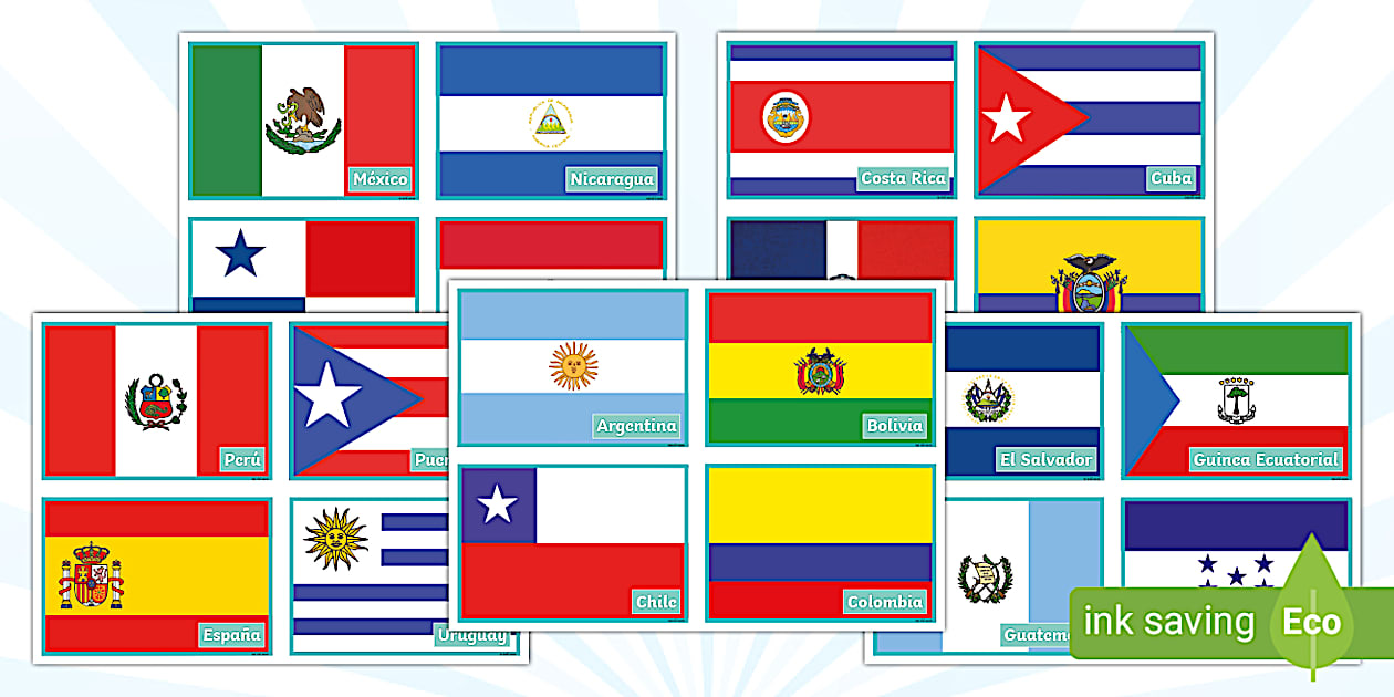 👉 Spanish Speaking Countries Flag Display Pack - Twinkl