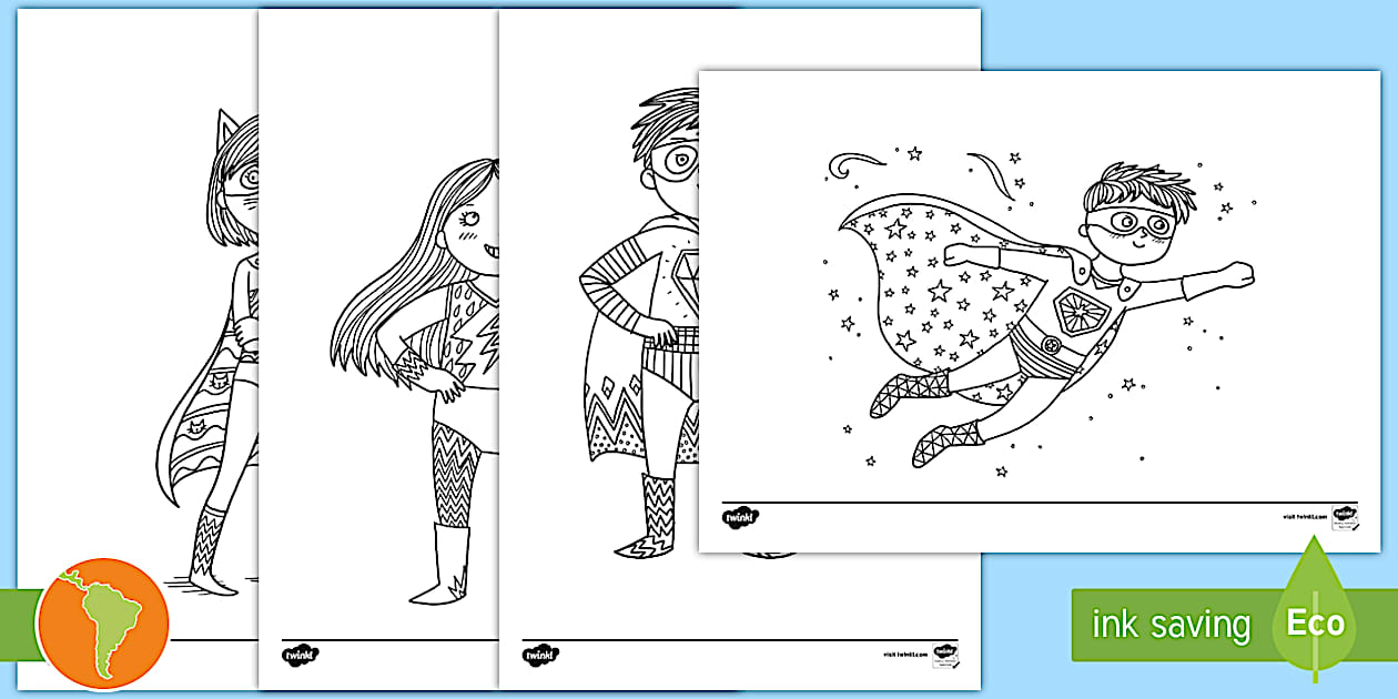 Hojas de colorear: Superhéroes - Mindfulness - Twinkl