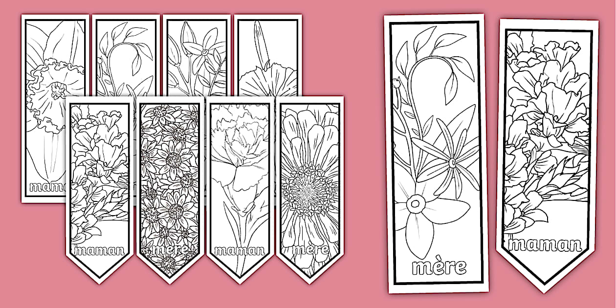 Marque-pages à colorier : Fête des mères (teacher made)