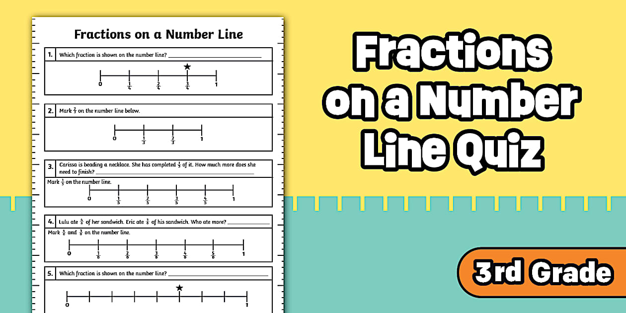 Fractions on a Number Line Assessment | Twinkl USA