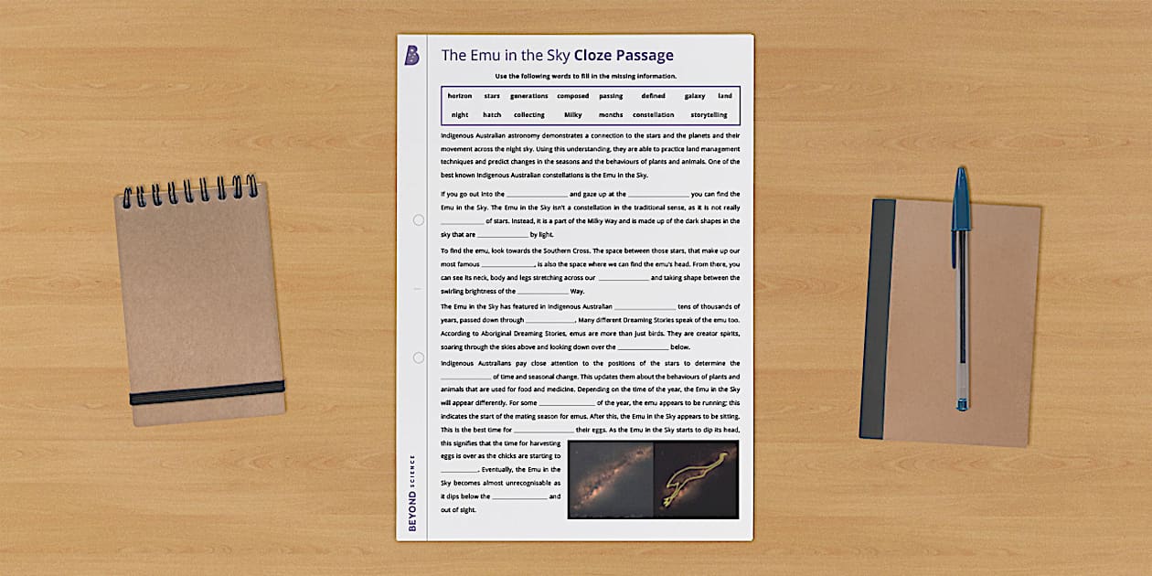 The Emu in the Sky Cloze Passage (Teacher-Made) - Twinkl