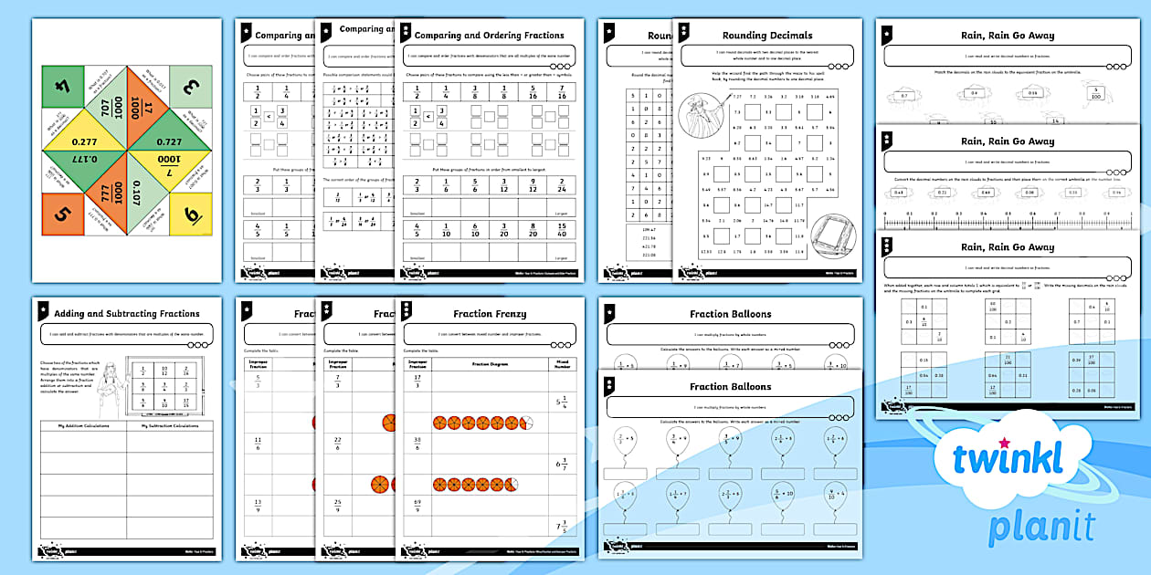 PlanIt Maths Y5 Fractions Home Learning Activity Pack