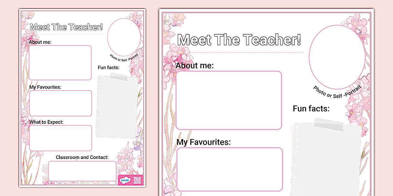 Meet the Teacher Orchid-Themed Poster (teacher made)