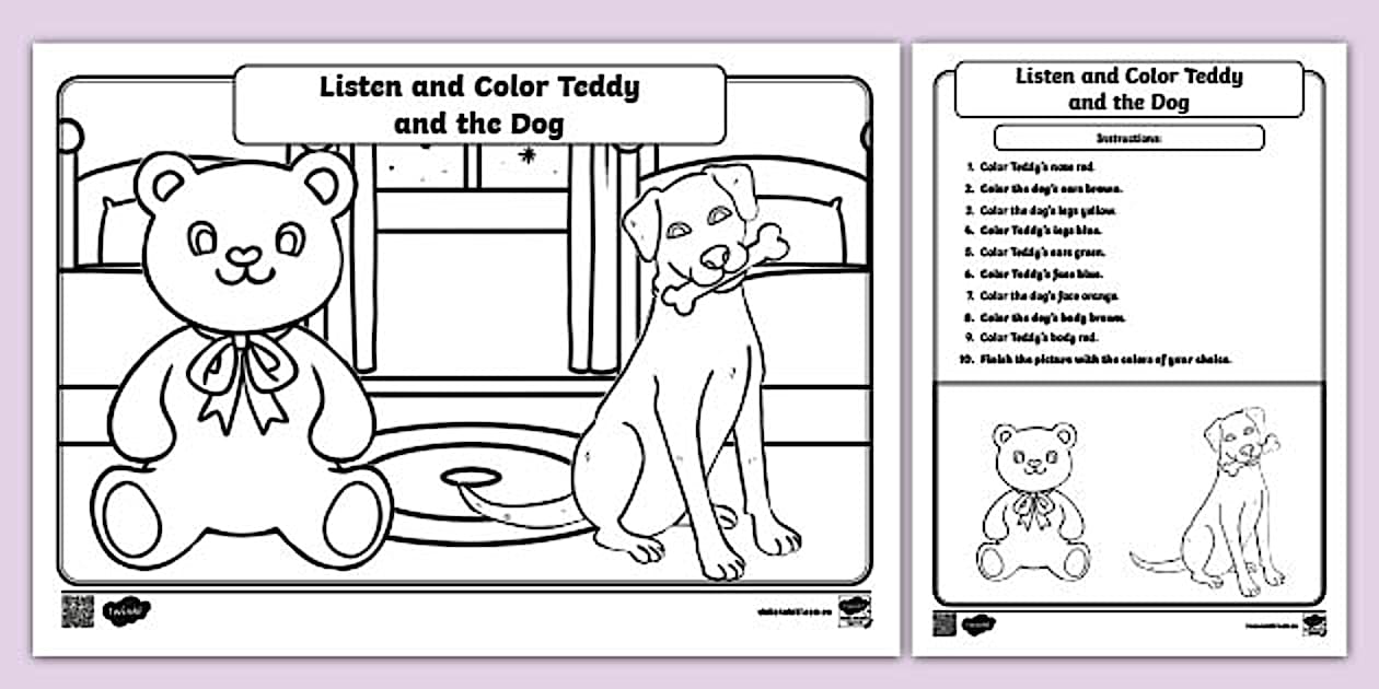 Listen and Color - English Worksheet - Twinkl Colombia