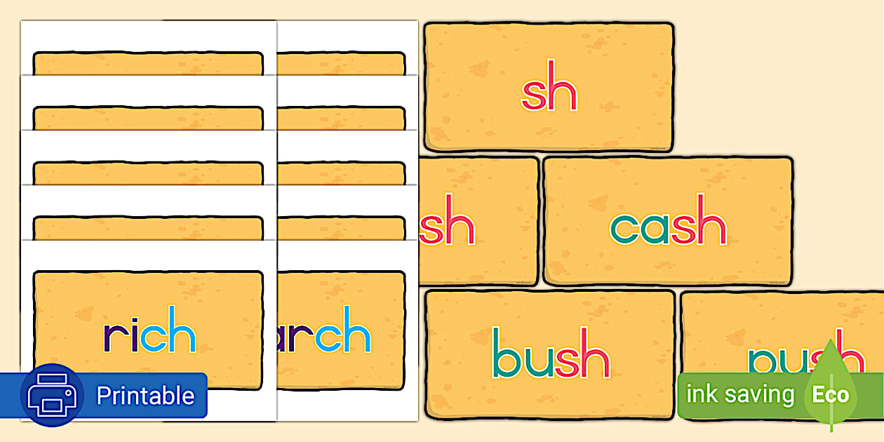 Grade 2 Phonics: -sh -ch: Word Wall Cards (teacher made)