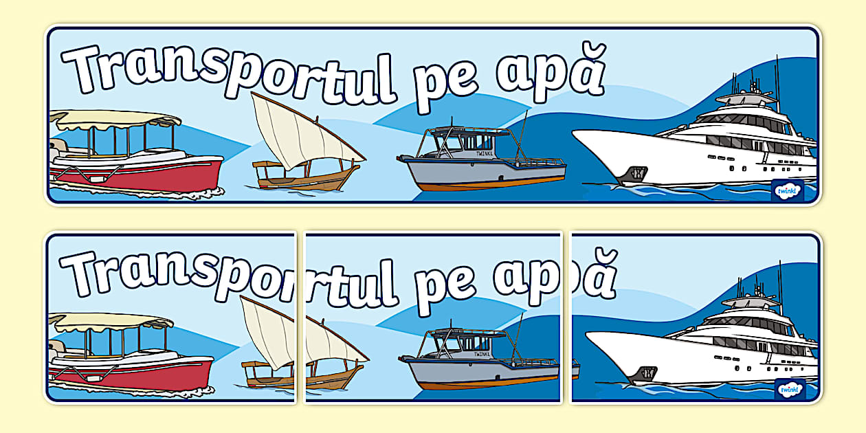 Transportul pe apă – Banner (teacher made) - Twinkl
