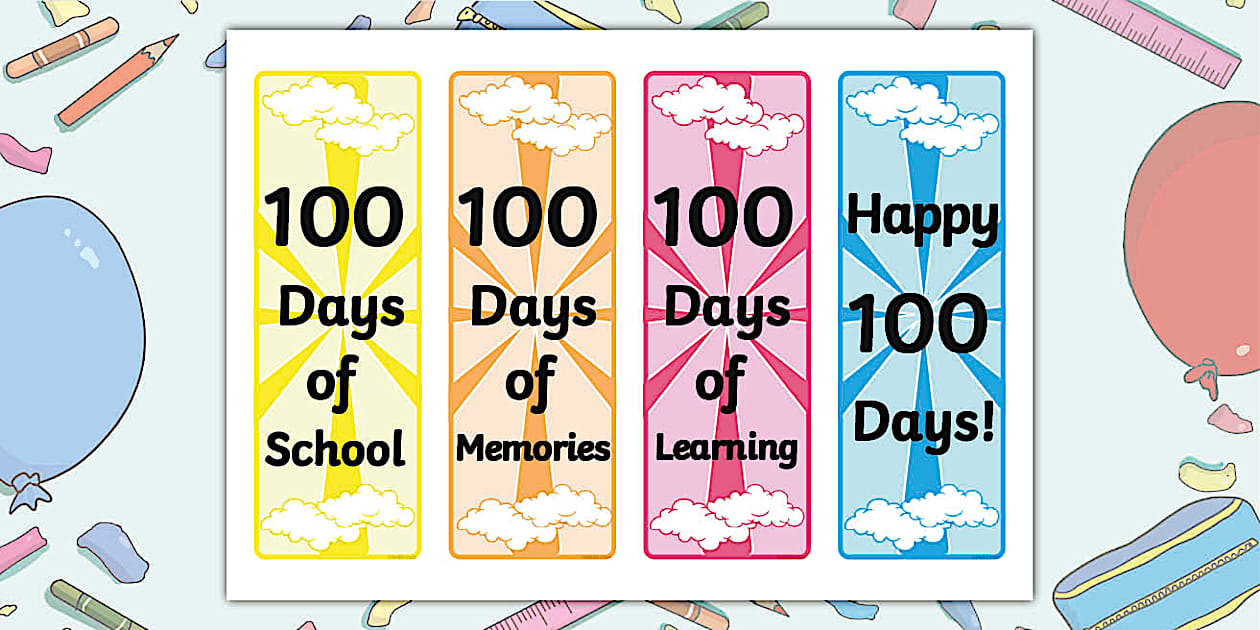 100th Day Surprise – 100 Days Bookmarks (Teacher-Made)