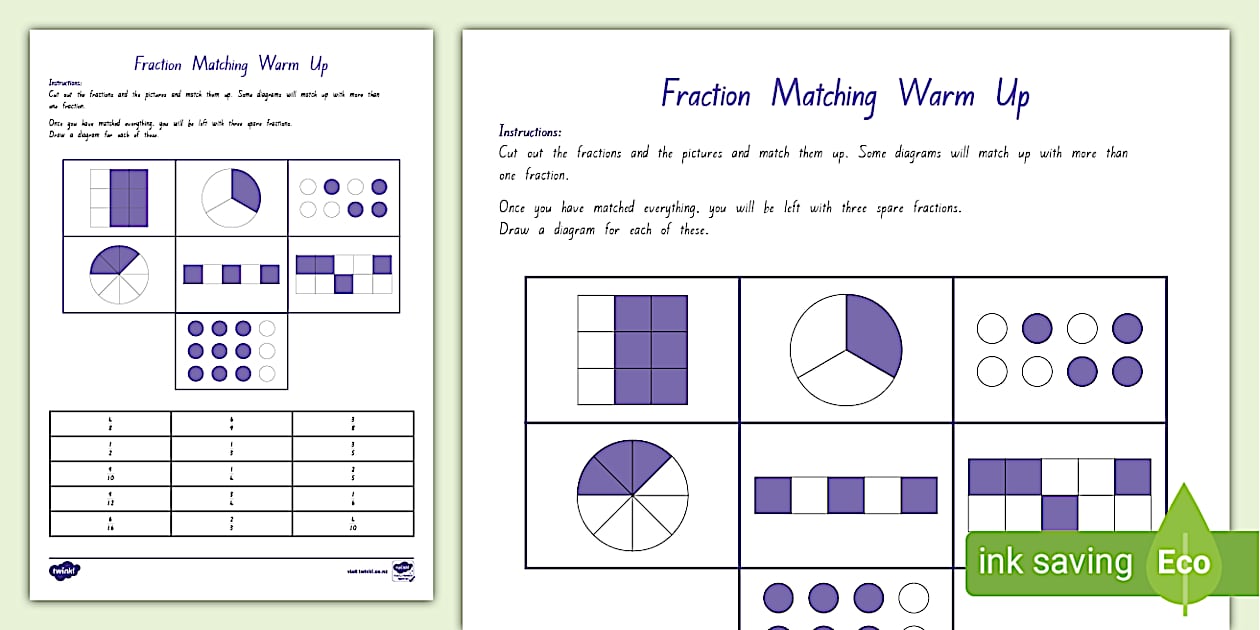 Fraction Matching Activity (teacher made) - Twinkl