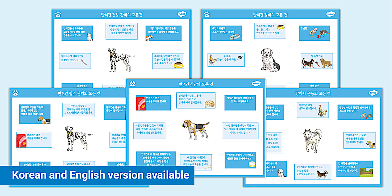 반려견에 관한 모든 것 Dog Fact File Posters