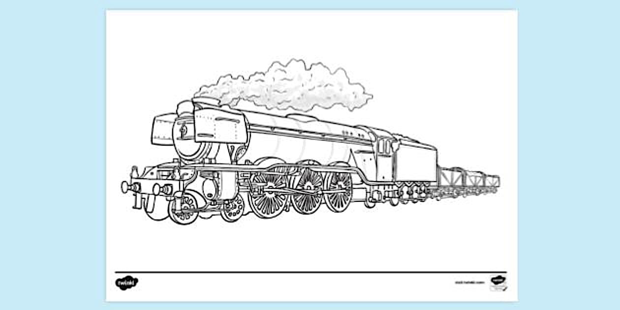 Victorian Train With Goods Colouring Sheets | Colouring Pages