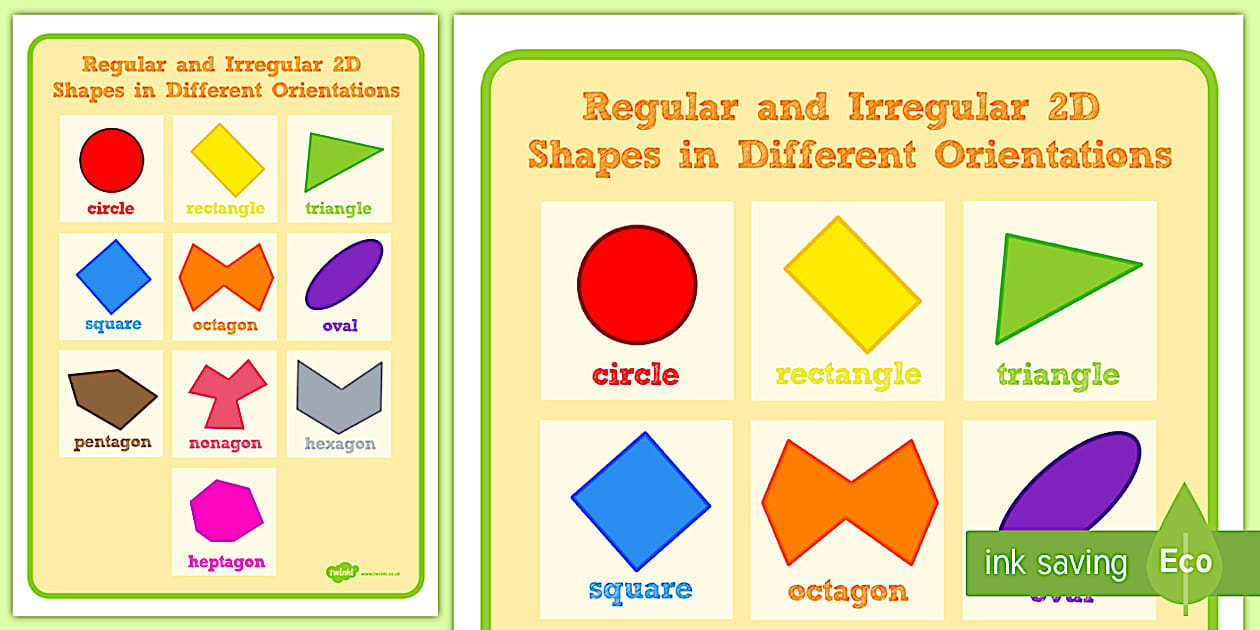 2D Shape Poster Irregular and Different Orientations