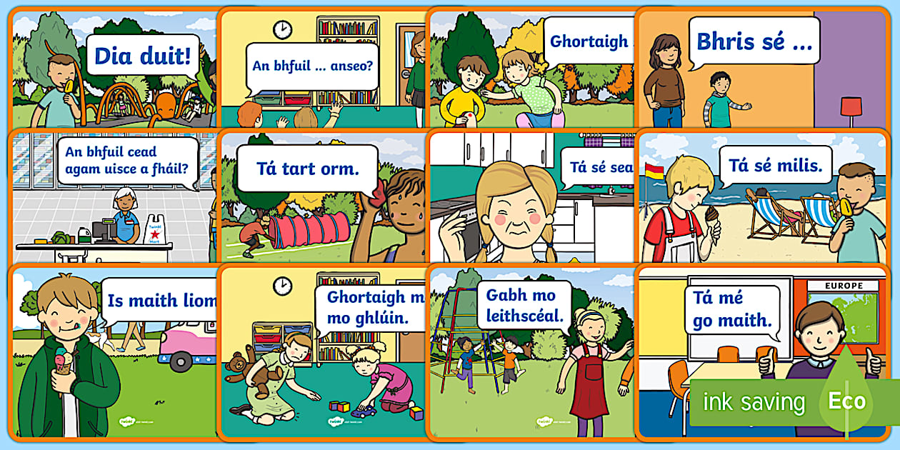 ROI Informal Language 1st and 2nd Class Display Posters Gaeilge