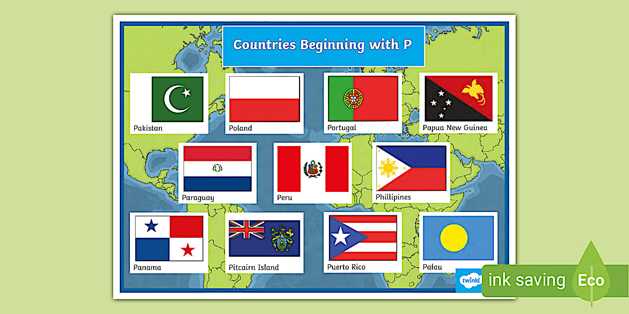 Countries Beginning with P Display Poster (teacher made)