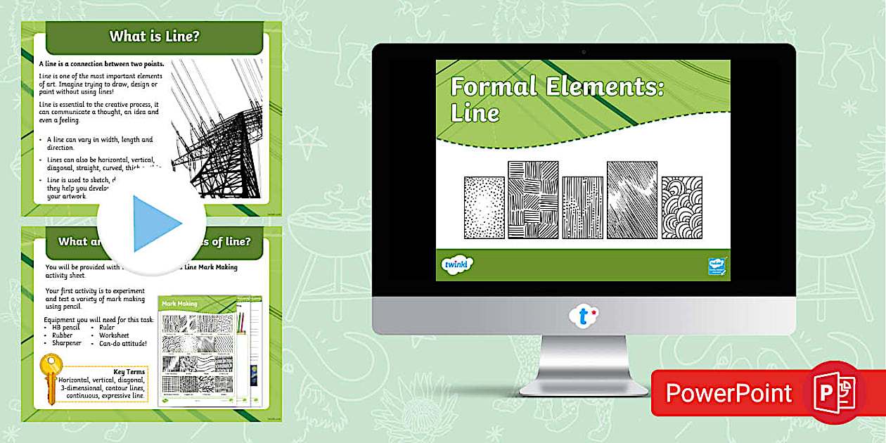 Formal Elements of Line: PowerPoint (teacher made) - Twinkl