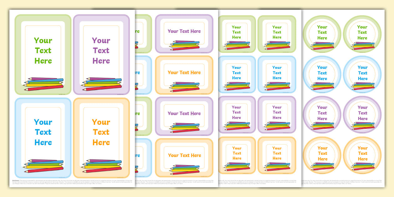 Colourful Labels for Classroom Organisation