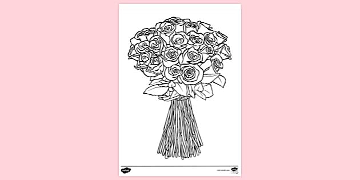 Rose Bouquet Colouring | Colouring Sheets (teacher made)
