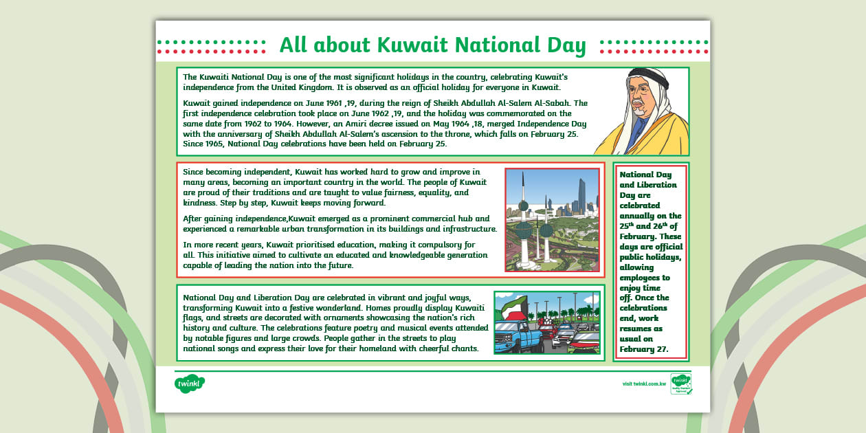 Kuwait National Day Fact Sheet - History & Celebrations Resource for ...