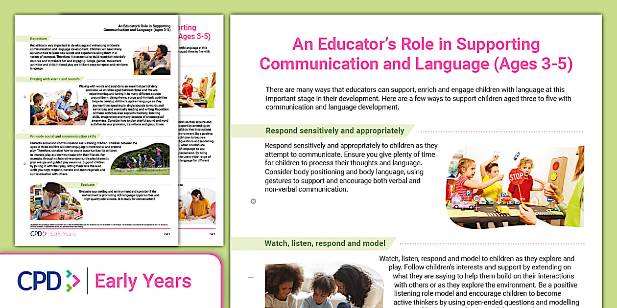 Educator's Role in Supporting Communication (Ages 3-5)
