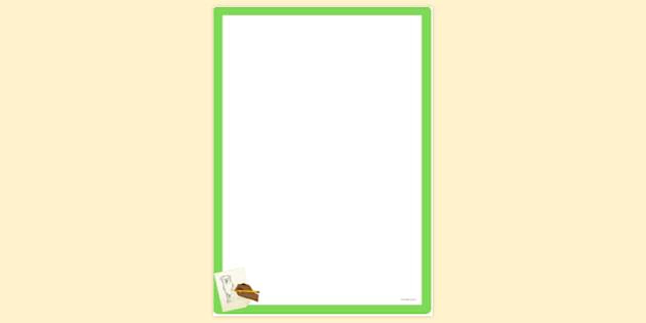 Simple Blank Pencil and Paper Page Border | Page Borders