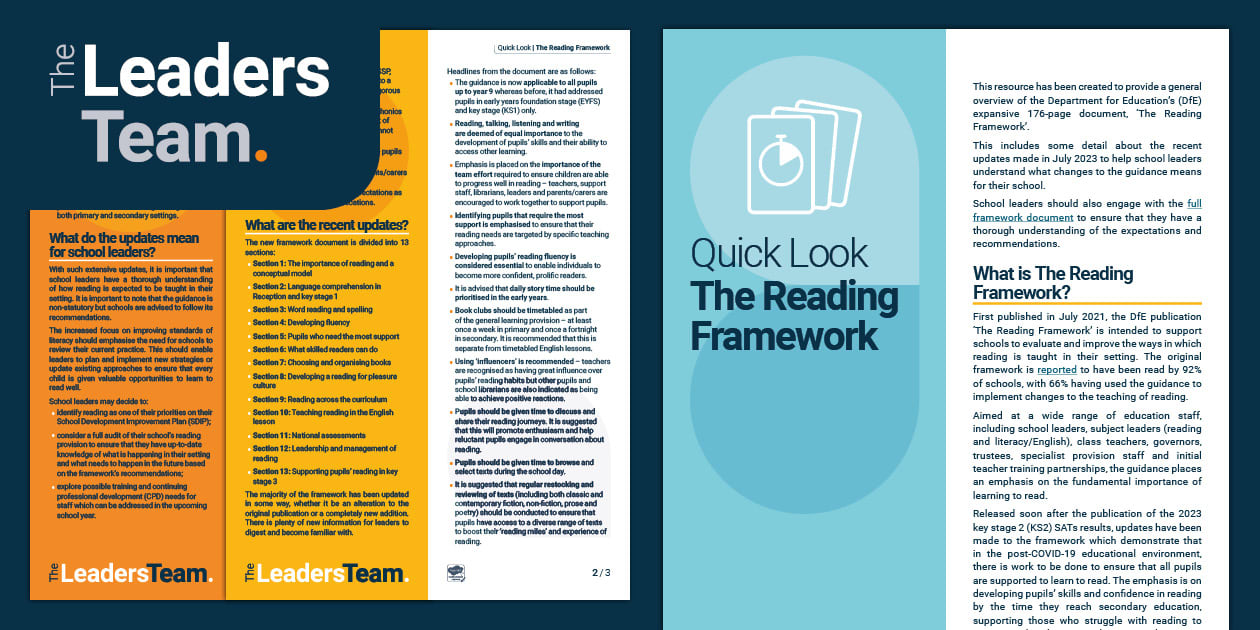 Quick Look: The Reading Framework - Summary | Twinkl