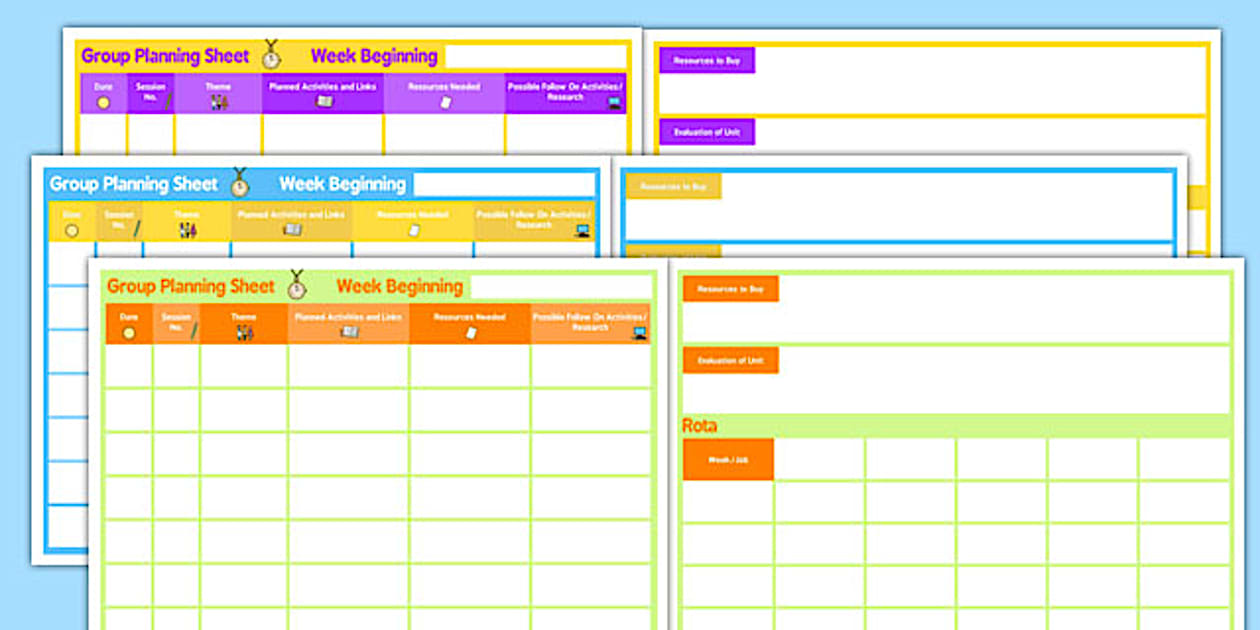 Editable Home Education Group Planning Sheet - Twinkl