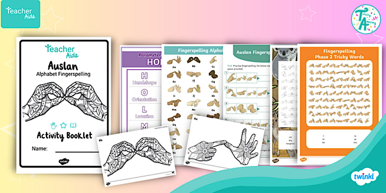 Teacher Aide Auslan Fingerspelling Booklet with Activities