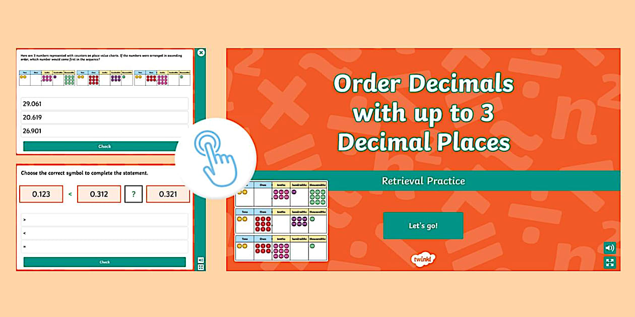 Retrieval Practice: Order Decimals with up to 3 Decimal Places Maths