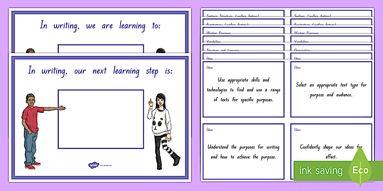 New Zealand Writing Level 4 WALT, Learning To and Next Steps Display ...