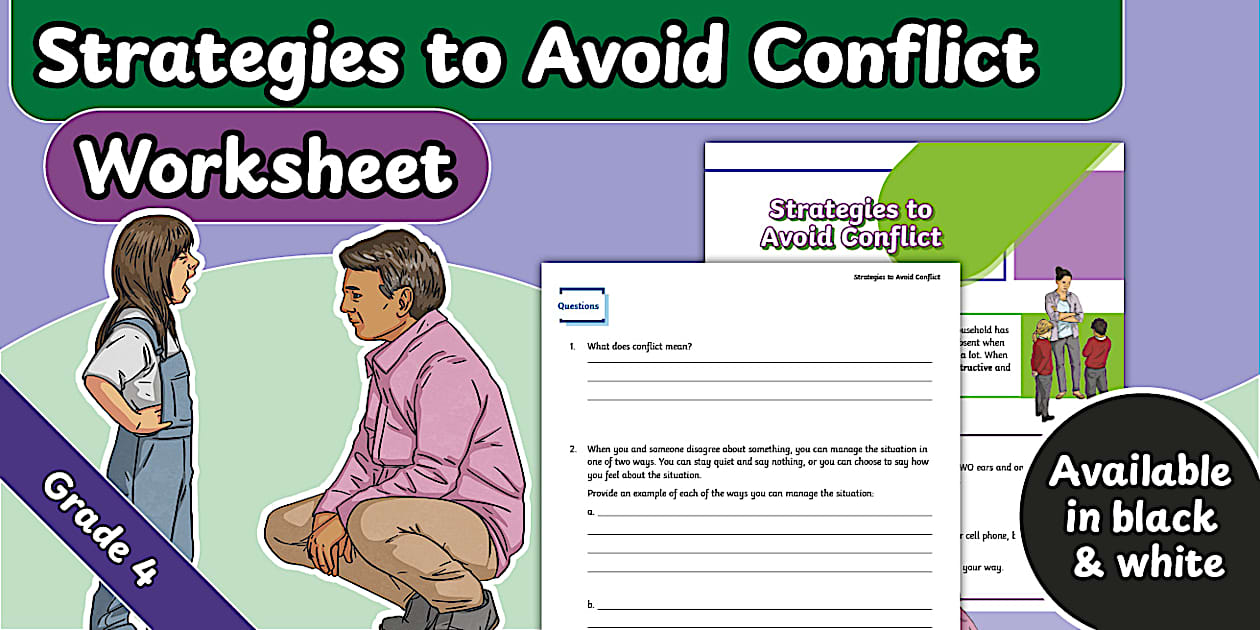 Grade 4 LO Strategies to Avoid Conflict – Activity Sheet