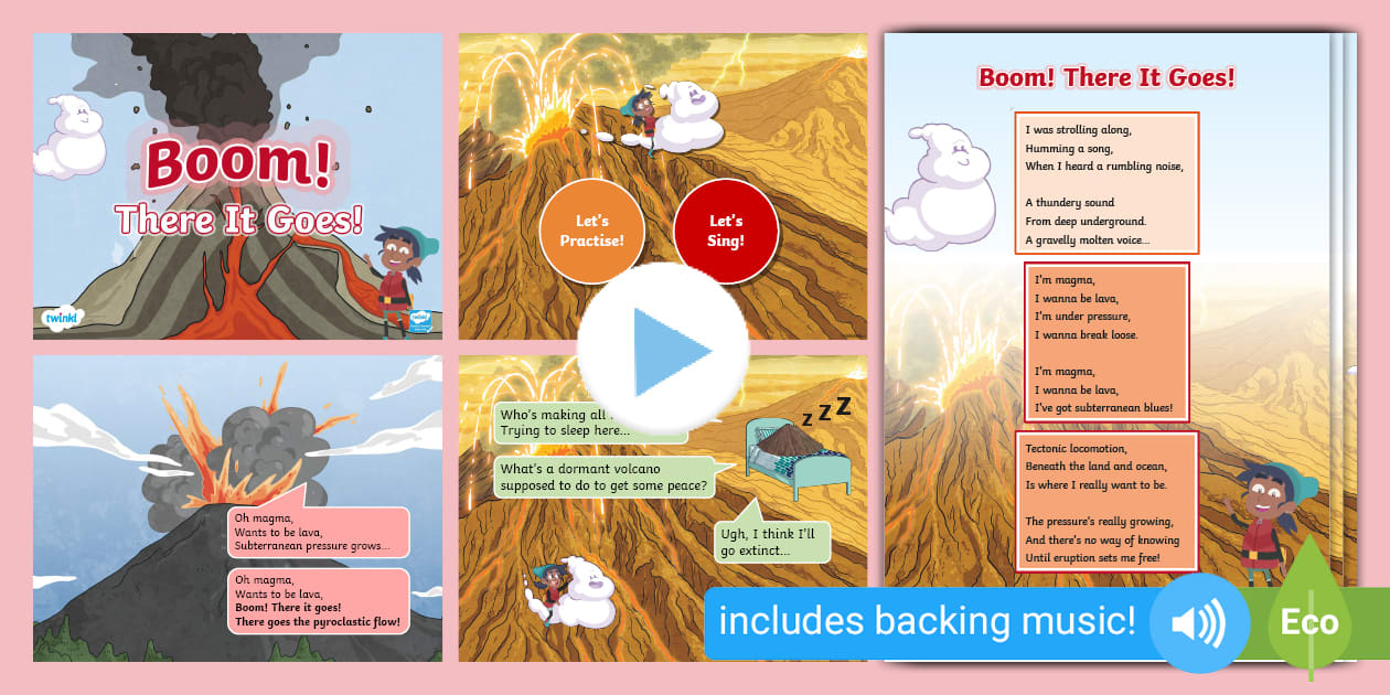 👉 Boom! There It Goes! A Song About Volcanoes - Twinkl