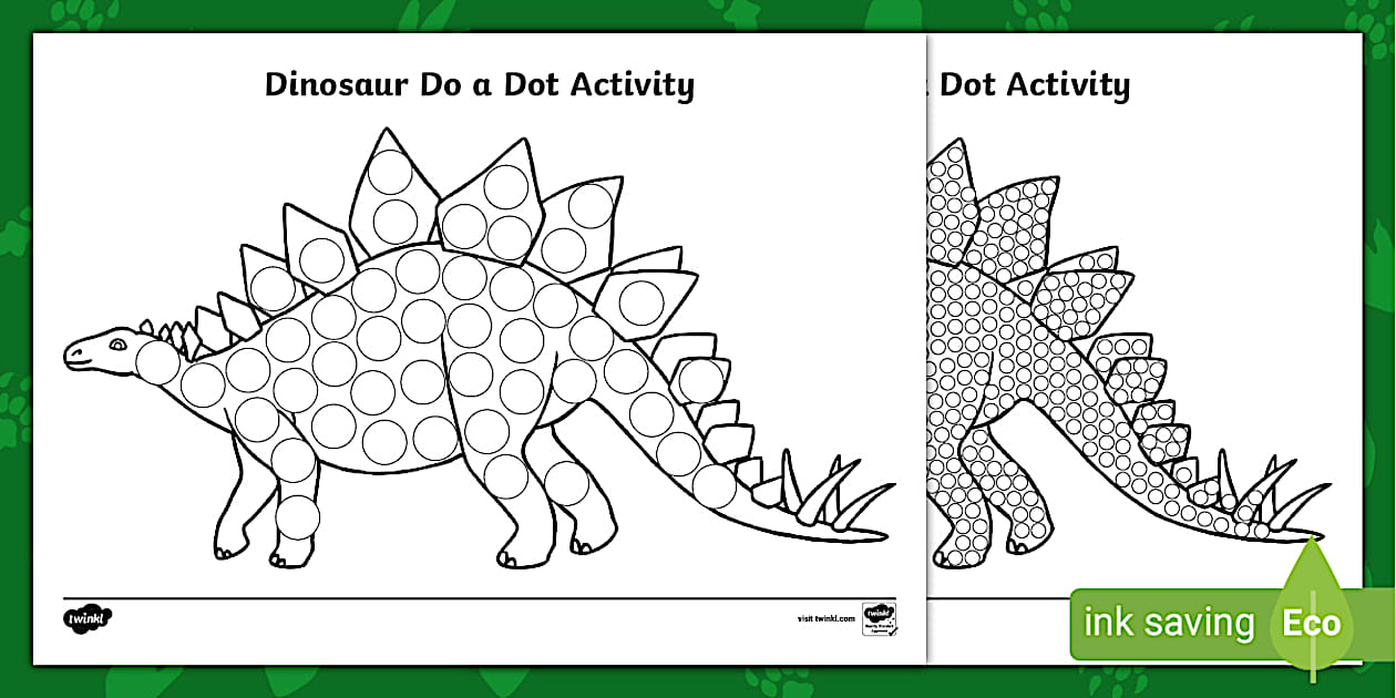 Download Twinkl's free Do a Dot Dinosaur Activity for Kids!