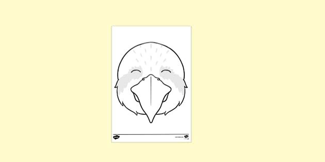 Kookaburra Mask Colouring Sheet | Colouring Sheets | Twinkl