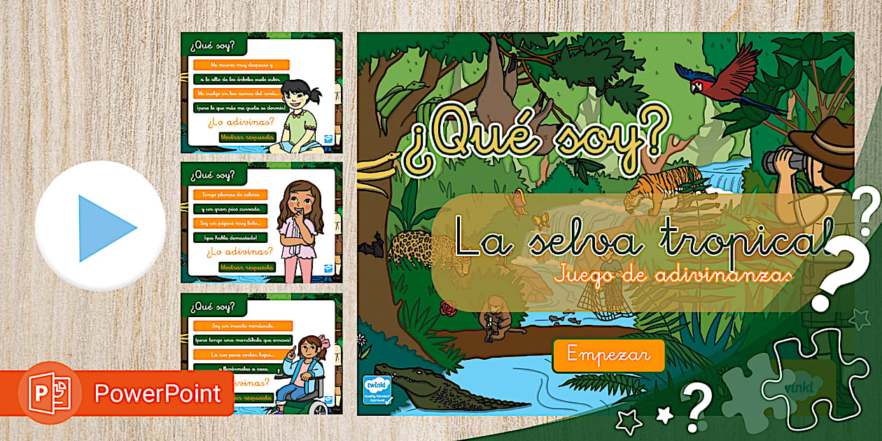Juego de adivinanzas: ¿Qué soy? - La selva tropical - Twinkl Puzzled