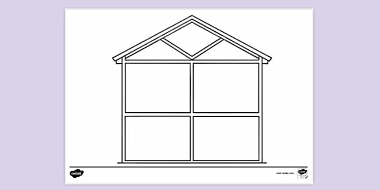 Rooms in a House Colouring Page | Colouring Sheets - Twinkl