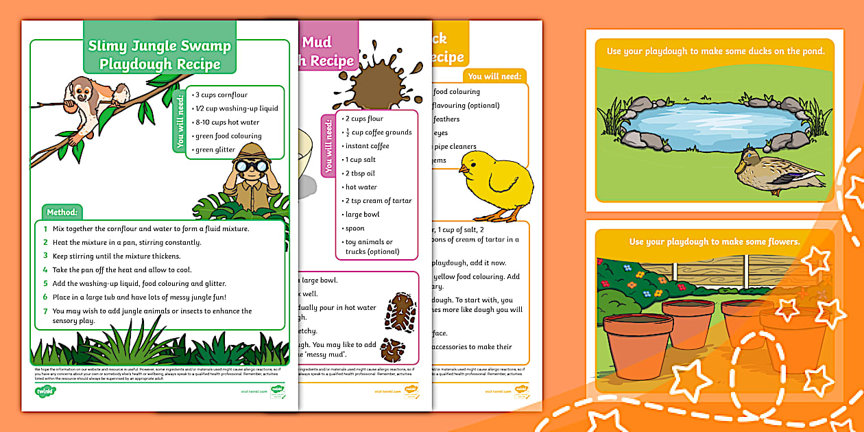 Spring Modelling Dough Pack: Recipes and Mat Pack - Twinkl