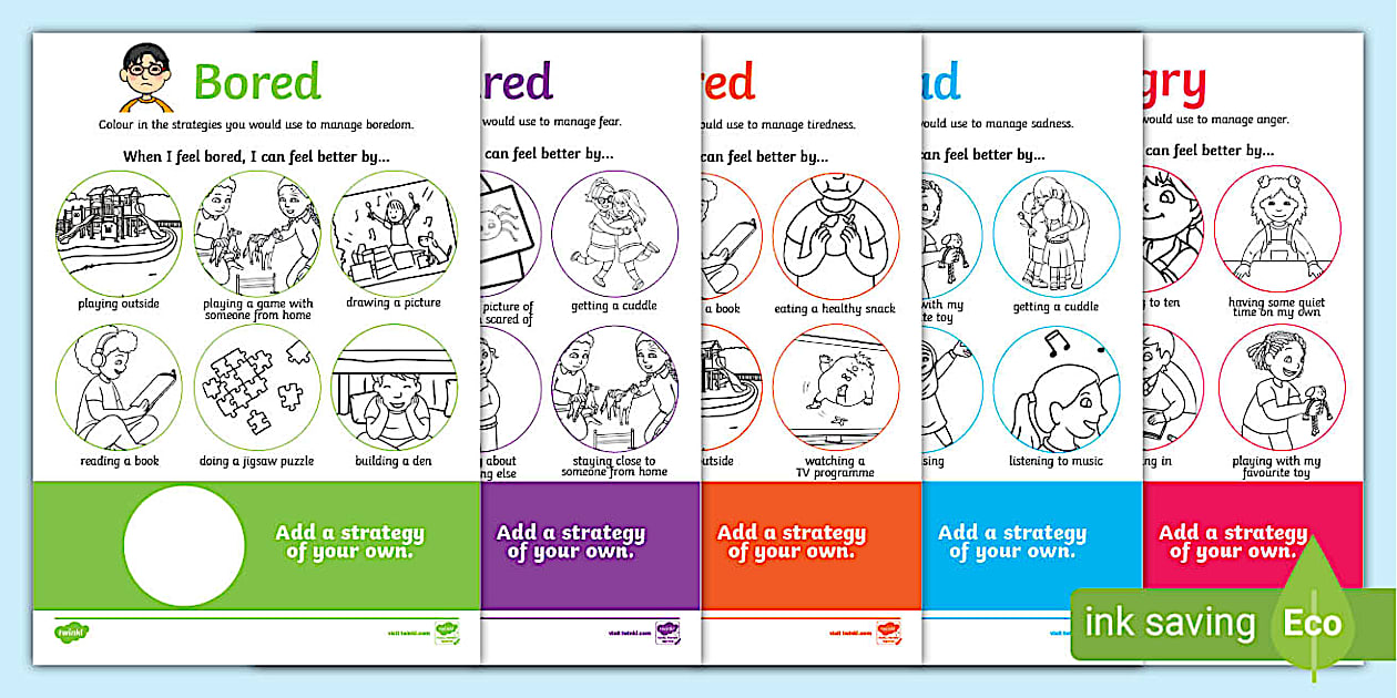 Editable Managing My Emotions Worksheets (teacher made)