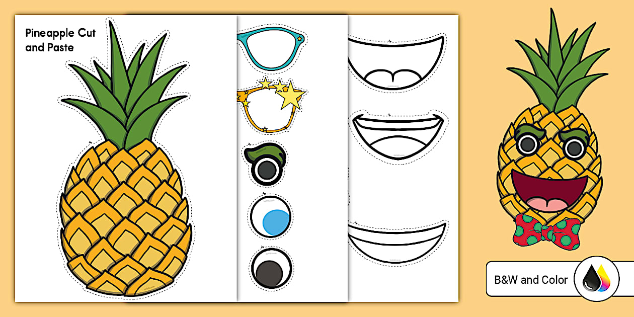 Pineapple Cut and Paste Craft (teacher made) - Twinkl