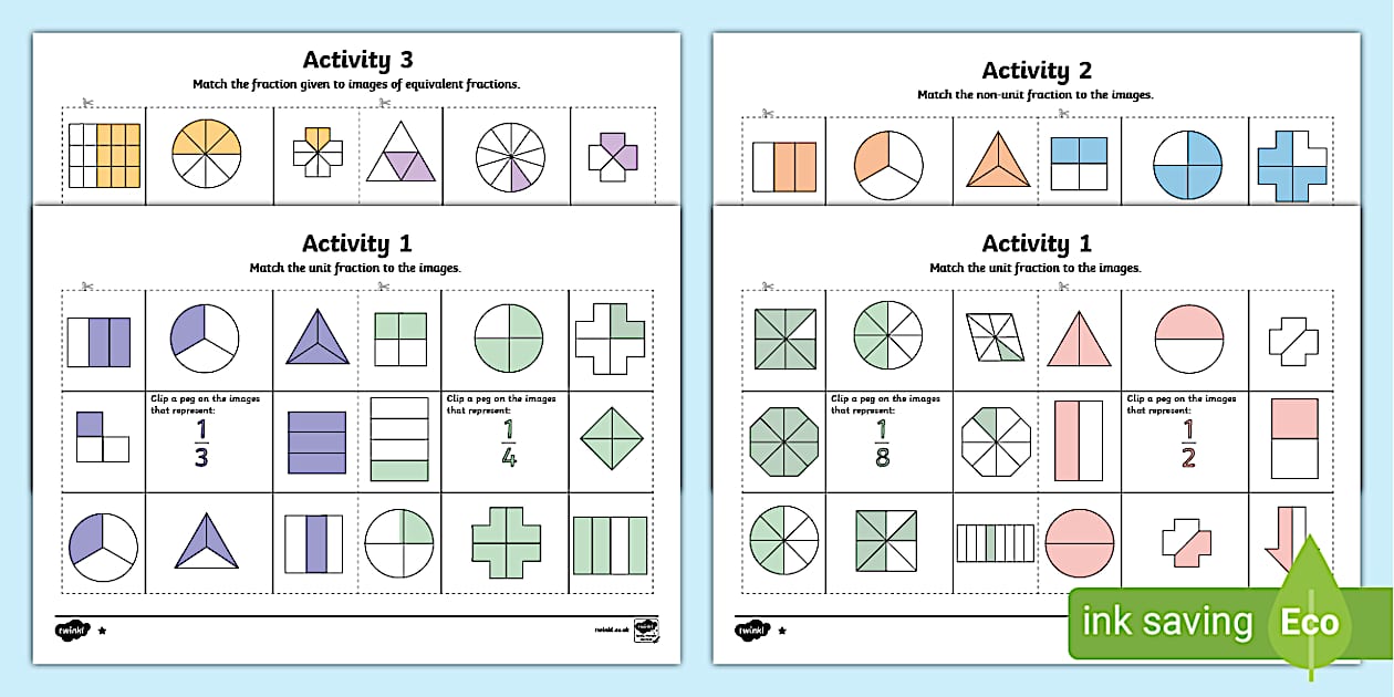 👉 KS2 Equivalent Fractions Peg Matching Activity - Twinkl