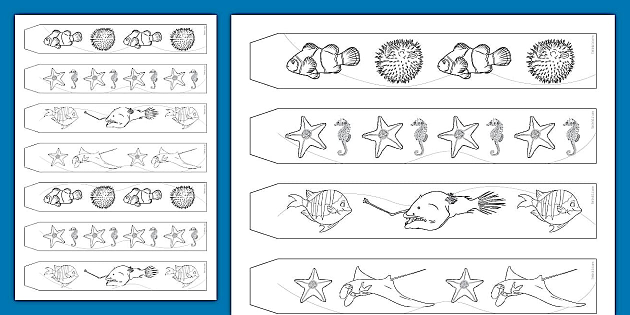 Fish Colouring Paper Chains (teacher made) - Twinkl