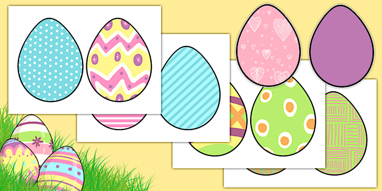 Patterned Easter Egg Cut-Outs | Twinkl (teacher made)