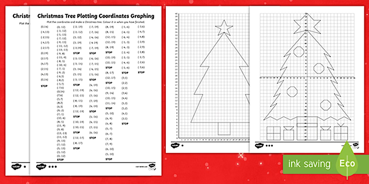 Christmas Coordinate Graphing Worksheet | Math Art | Twinkl