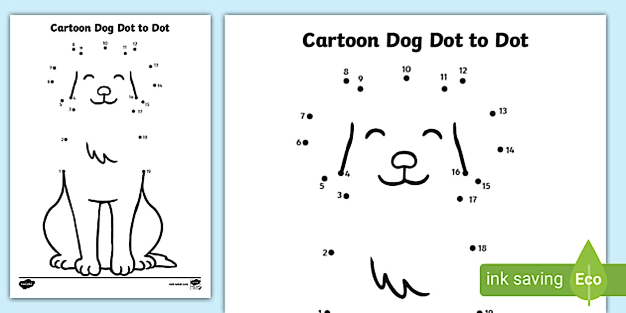 Cartoon Dog Connect The Dots Printable Activity - Twinkl