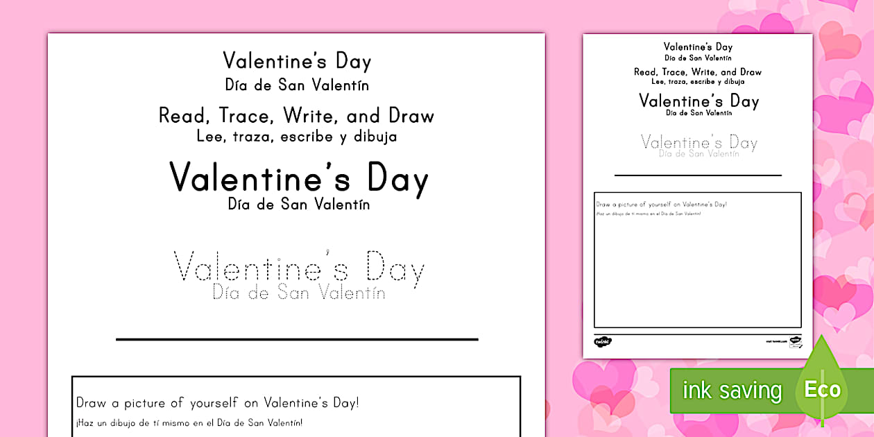 Valentine's Day Worksheet English/Spanish | Twinkl USA