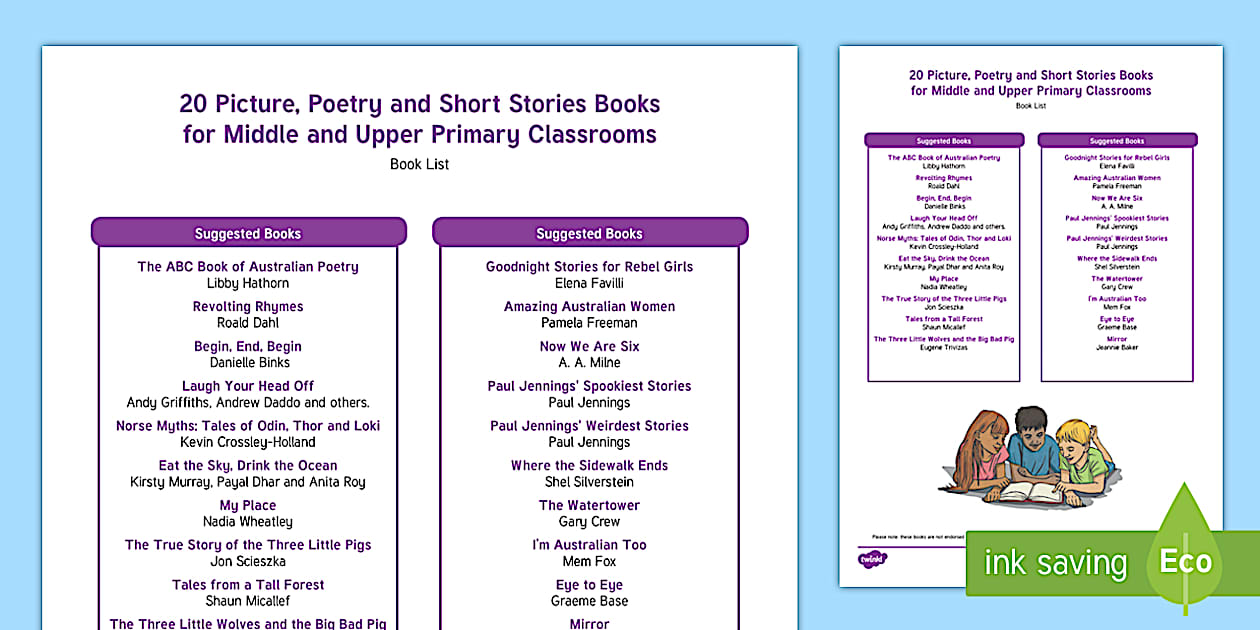 Relief Teaching Middle and Upper Primary Book List - Twinkl