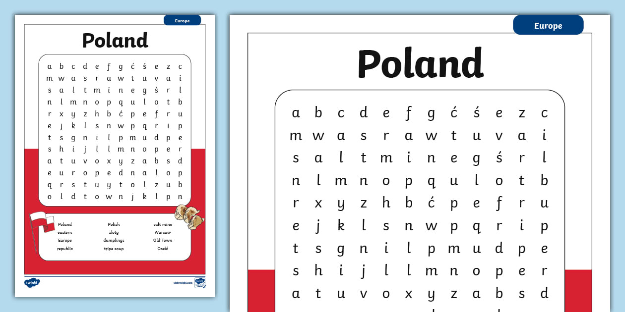 KS1 Poland Word Search (Teacher-Made) - Twinkl