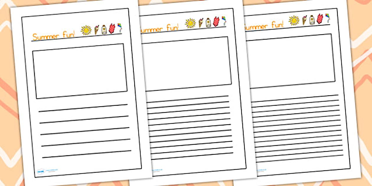 Summer Fun Handwriting Lines - Summer Handwriting Practice