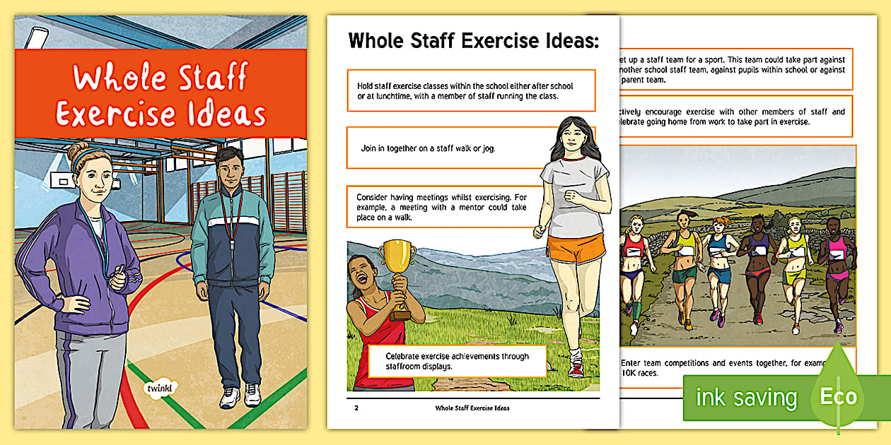 Black and White Staff Wellbeing Whole Staff Exercise Ideas